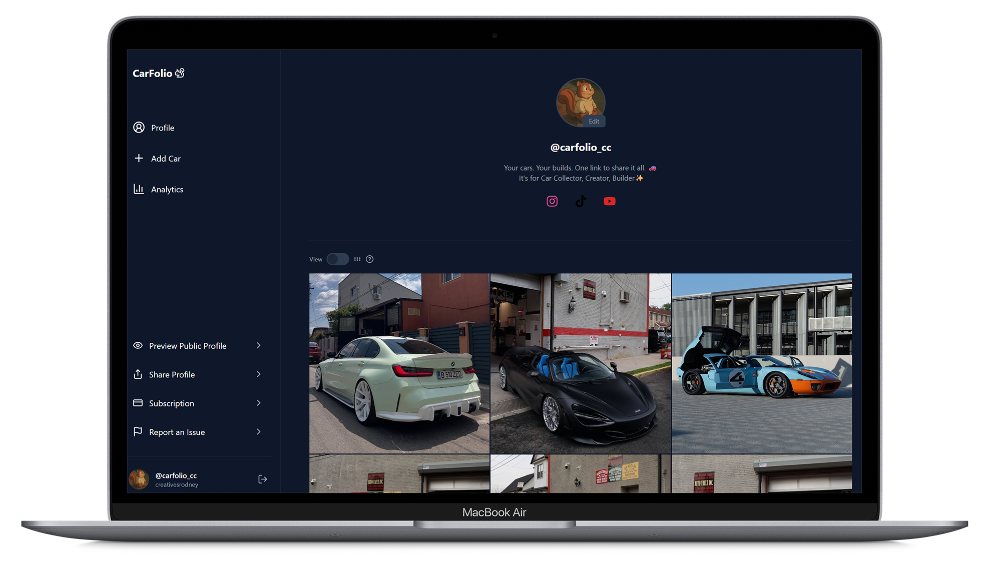 Carfolio - Car Collection Showcase